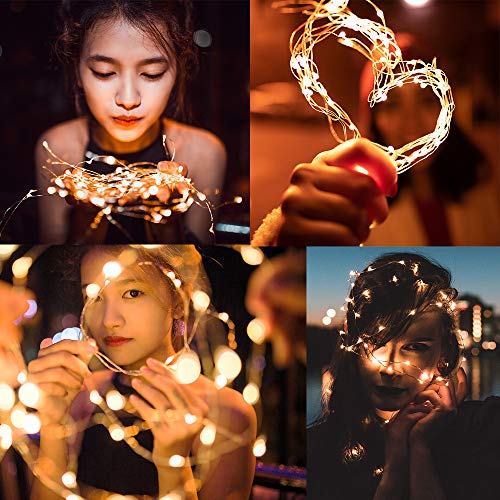 YKB Solar String Lights Outdoor Solar Powered Fairy Lights 79FT 240 LED 8 Modes Waterproof Copper Wire Twinkle String Lights for Tree Patio Garden Wedding Party Christmas Decoration Warm White