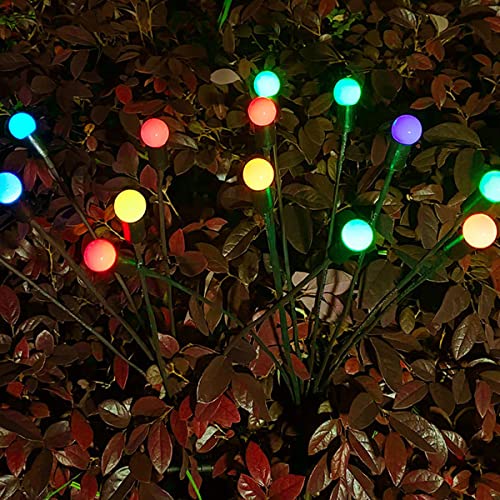 GIIOASA 8-LED Firefly Solar Garden Lights, Starburst Swaying Light, Outdoor Waterproof Camping lamp, Firefly Path Lights, Decorative Solar Garden Lights（with Crickets Chirping）