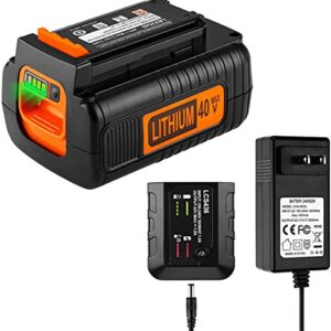 AYTXTG 3.0Ah 40V Replacement Black and Decker 40Volt Lithium Battery LBX2040 LBXR36 LBXR2036 LST540 LBX1540 LST136W with a LCS40 LCS36 Portable Charger for Black Decker 40V Battery Charger