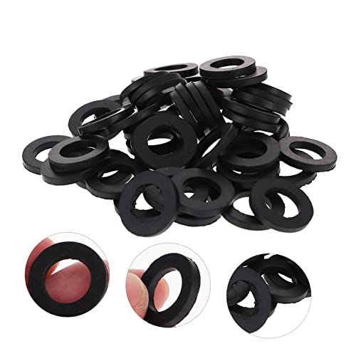 VILLFUL 100pcs Keep Rubber Shower Pipe Shop Heads Garden Tabs Standard Seal Water Round Gasket Fit Duty All Washers Heavy for Replacement Self Sealing O Hose Ring Nozzle Flat Washer