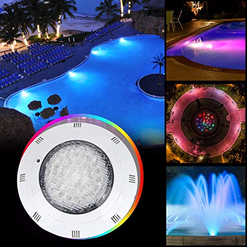 LED Pool Light, IP68 Waterproof Underwater Light, 72W 360LED RGB Pool Light with Remote Control for Swimming Pool, Rockery, Aquarium, Garden, Fountain(AC12V)