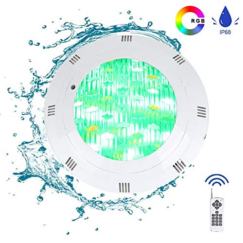 LED Pool Light, IP68 Waterproof Underwater Light, 72W 360LED RGB Pool Light with Remote Control for Swimming Pool, Rockery, Aquarium, Garden, Fountain(AC12V)