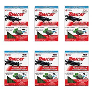 tomcat kid resistant mouse killer refillable bait station, 6 pack