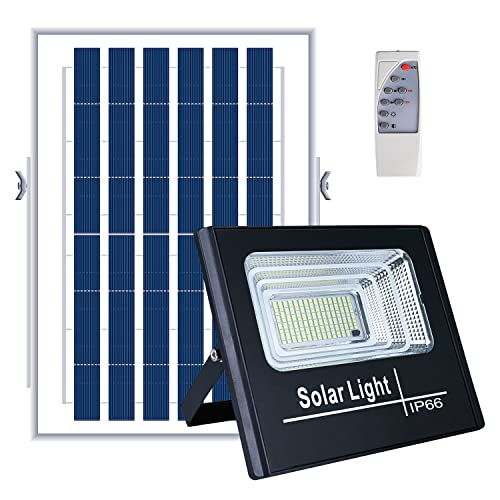 Solar Lights Outdoor, 87 LEDs Solar Security Light with Remote Control, Solar Powered Auto Dusk to Dawn Sensor IP66 Waterproof, Equivalent 110V 40W LED Flood Light for Yard Porch Balcony Garage Garden