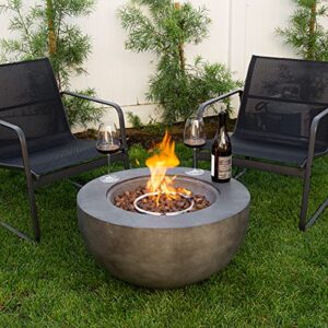 barton propane gas fire pit table concrete w/pvc cover & lava rocks 40,000 btu 27.5″ outdoor patio garden firepit heater backyard