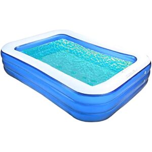 family inflatable swimming pool, 118″ x 72″ x 22″ full-sized inflatable lounge pool for baby, kiddie, kids, adult, infant, toddlers for ages 3+,outdoor, garden, backyard, summer water party