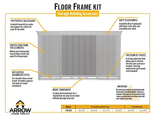 Arrow Sheds Floor Frame Kit for Arrow Classic and Select Storage Sheds, Large Sheds