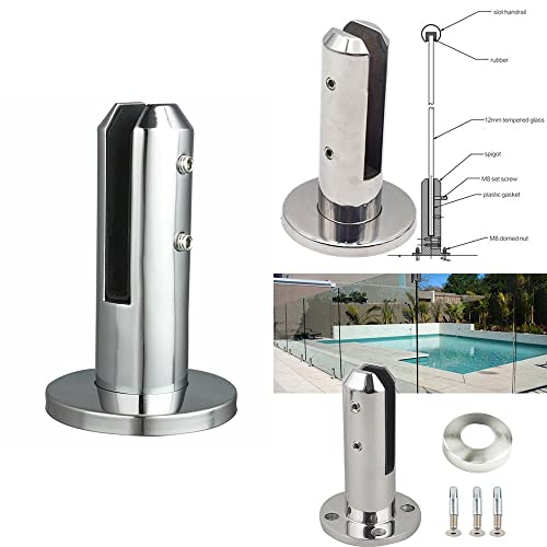 ZLXDP Spigots Stairs Swimming Pool Spigot Glass Balustrade Railing Balcony Home Garden Bathroom Fence Railing Clip Stainless Steel