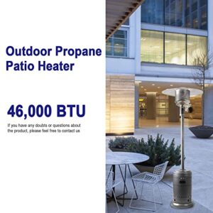 PIONOUS 2 Set 46,000 BTU Outdoor Power Propane Heater with Wheels, suitable for Potluck, Dining, Gardens, Homes, Deck, Slate Gray