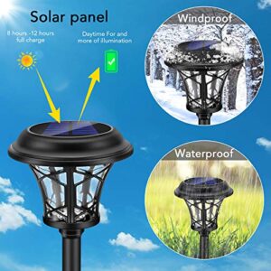 6 Pack Outdoor lights solar Powered 20 lumens solar yard lights Auto On/Off White Light, Glass and Stainless Steel Solar Lights Pathway for lawn,Solar Driveway Lights,Garden lights,Landscape Lighting