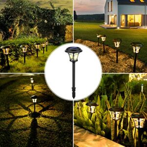 6 Pack Outdoor lights solar Powered 20 lumens solar yard lights Auto On/Off White Light, Glass and Stainless Steel Solar Lights Pathway for lawn,Solar Driveway Lights,Garden lights,Landscape Lighting