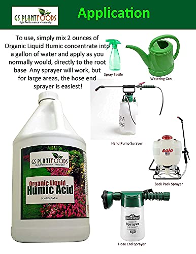 Organic Liquid Humic Acid with Fulvic Increased Nutrient Uptake for Turf, Garden and Soil Conditioning 1 Gallon Concentrate (Packaging May Vary)