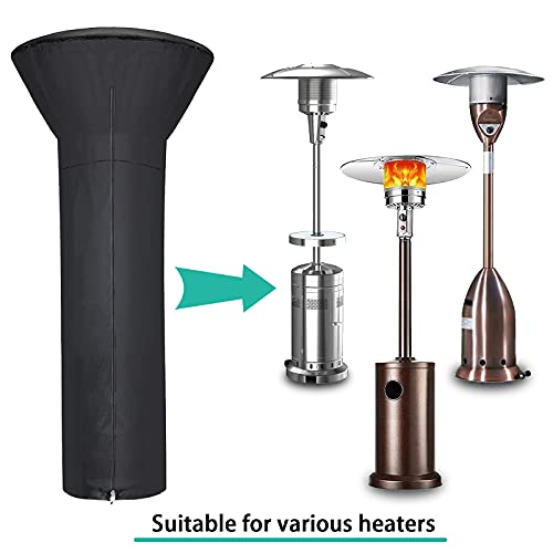 Shieldo Patio Heater Covers Waterproof with Zipper Outdoor Heater Cover Heavy Duty Tear-Proof, Anti-Snow, Wind-Resistant Dust-Proof Cover for Patio Heater 87"x 33"x 19"