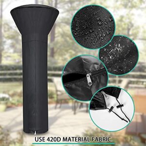 Shieldo Patio Heater Covers Waterproof with Zipper Outdoor Heater Cover Heavy Duty Tear-Proof, Anti-Snow, Wind-Resistant Dust-Proof Cover for Patio Heater 87"x 33"x 19"