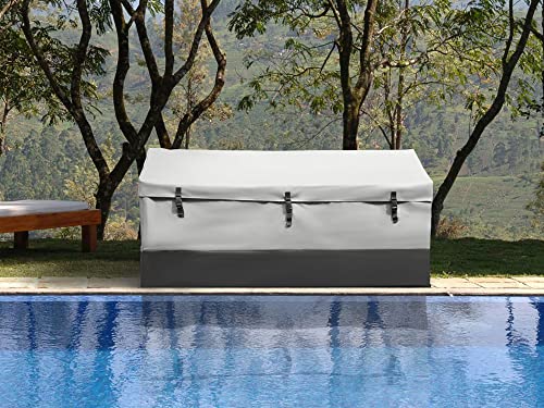 FVSCM 172 Gallon Outdoor Storage Box Waterproof, Portable Soft Deck Box for Outdoor Cushions, Throw Pillows, Garden Tools, Pool Towel and Accessories, Grey & Black