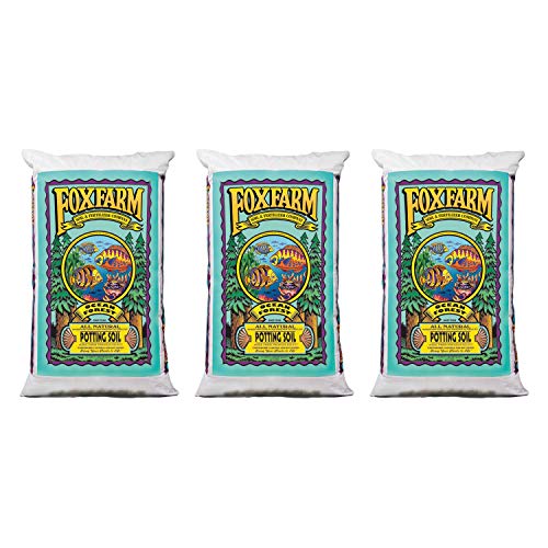 Foxfarm FX14000 Ocean Forest Indoor/Outdoor Garden Potting Soil Bags 6.3-6.8 pH, 1.5 Cubic Feet, 40 pounds for Plants (3 Pack)