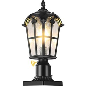 dusk to dawn outdoor lamp post lights waterproof exterior pole lantern lighting fixtures, ,deck post lights fence post lights garden post, lamp post lantern light fixture, fence garden, driveway