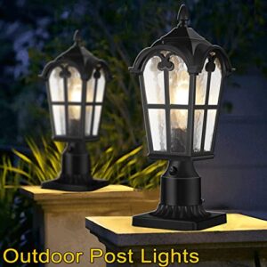 Dusk to Dawn Outdoor Lamp Post Lights Waterproof Exterior Pole Lantern Lighting Fixtures, ,deck post lights fence post lights garden post, Lamp Post Lantern Light Fixture, fence garden, driveway