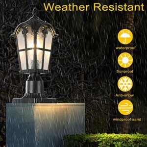 Dusk to Dawn Outdoor Lamp Post Lights Waterproof Exterior Pole Lantern Lighting Fixtures, ,deck post lights fence post lights garden post, Lamp Post Lantern Light Fixture, fence garden, driveway