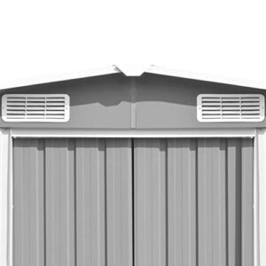 Outdoor Metal Storage Shed, Garden Shed with Door and Vents, Tool Room for Backyard, Patio, Lawn Garden Shed 101.2"x154.3"x71.3" Metal Gray