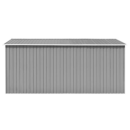 Outdoor Metal Storage Shed, Garden Shed with Door and Vents, Tool Room for Backyard, Patio, Lawn Garden Shed 101.2"x154.3"x71.3" Metal Gray