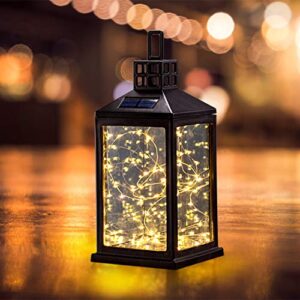 solar lantern lights outdoor sunwind waterproof solar table lamp hanging lighting with 40 warm white leds for garden patio landscape decoration