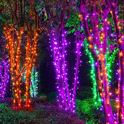 Dazzle Bright 240 LED Halloween String Lights, 78 FT Connectable Waterproof Fairy Lights with 8 Modes for Indoor Outdoor Party Yard Garden Christmas Decorations (Purple)