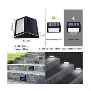 ANDEFINE 8 Pack Solar Step Lights Outdoor, 6 LED Solar Deck Lights Wireless Waterproof Security Lamps Lighting for Stairs Patio Garden Pathway (White Light)