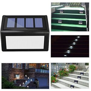 ANDEFINE 8 Pack Solar Step Lights Outdoor, 6 LED Solar Deck Lights Wireless Waterproof Security Lamps Lighting for Stairs Patio Garden Pathway (White Light)