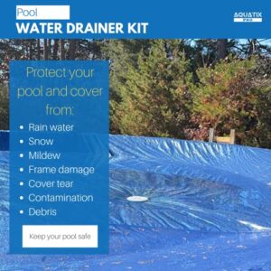 Aquatix Pro Pool Cover Drainer Kit for Above Ground Swimming Pools, Premium Pool Cover Siphon with 16 Feet Hose & Pump, Suitable for All Coverings, Quick and Easy Water Drainage, 1 Year Warranty!