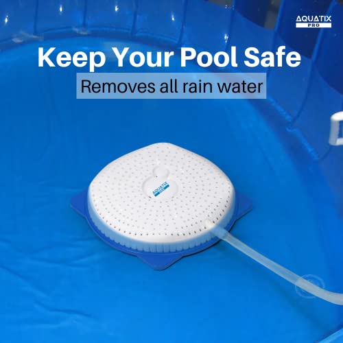 Aquatix Pro Pool Cover Drainer Kit for Above Ground Swimming Pools, Premium Pool Cover Siphon with 16 Feet Hose & Pump, Suitable for All Coverings, Quick and Easy Water Drainage, 1 Year Warranty!