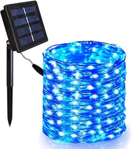 solarmks solar string lights,200 led solar lights outdoor 8 modes blue christmas lights waterproof solar fairy lights for pool garden patio wedding party christmas holiday outdoor decorative