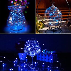 SOLARMKS Solar String Lights,200 LED Solar Lights Outdoor 8 Modes Blue Christmas Lights Waterproof Solar Fairy Lights for Pool Garden Patio Wedding Party Christmas Holiday Outdoor Decorative