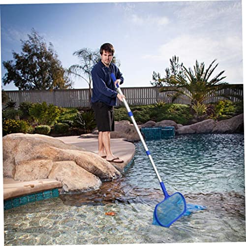 Eioflia Garden Pond Pool Leaf Skimmer Swimming Pool Cleaning Net Fountain Fish Tank Pool Leaves Fine Mesh Net Telescopic Pole Leaf Skimmer for Swimming Pool Tubs Spa