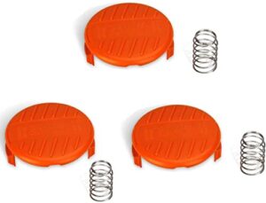 wonuu 3 pack trimmer replacement 385022-03 cover weed eater spool bump cover&spring for black and decker black decker rc-100-p, weed wacker parts