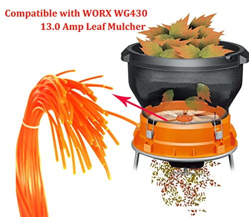 QUASION WA0050 Flex-A-Line 60-Pack 13.8" Replacement Line Compatible with Worx WG430 Electric Leaf Mulcher