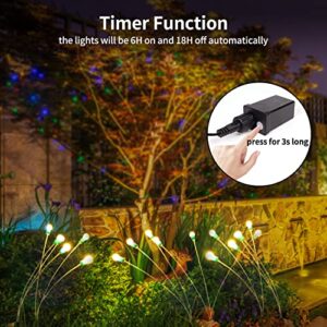 Blingstar Firefly Lights, 2Pack Plug in LED Starburst Swaying Lights, Outdoor Waterproof Garden Lights with 4 Lighting Modes, Dancing Fairy Lights for Yard Patio Pathway Decoration, Warm White