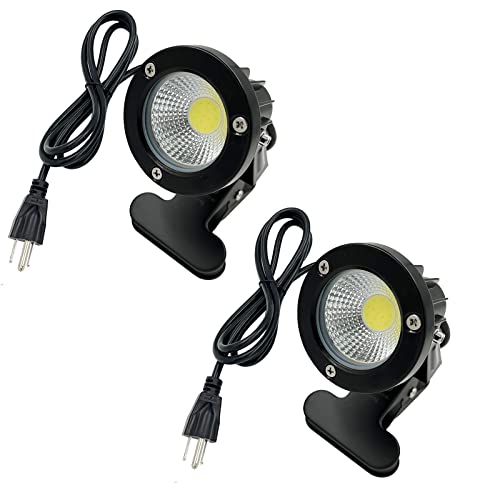 Taysing LED Spot Lights Outdoor Waterproof Clamp Lights Landscape Lights Spotlight with Clip for Accent Lighting Plants Yard Garden Decorative Lamp Shop Billboard (Soft White 3000K)