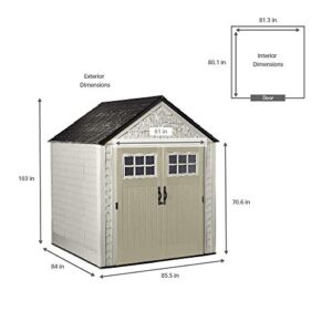 Rubbermaid Outdoor Storage Shed, 7X7 feet, Resin Weather Resistant Outdoor Garden Storage Shed & Stalwart 75-ST6010 Garden Tool Organizer