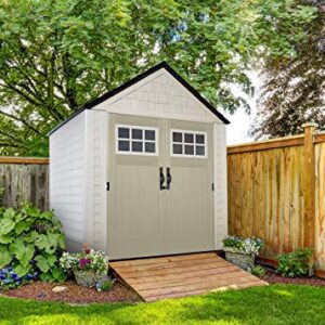 Rubbermaid Outdoor Storage Shed, 7X7 feet, Resin Weather Resistant Outdoor Garden Storage Shed & Stalwart 75-ST6010 Garden Tool Organizer