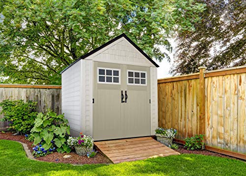 Rubbermaid Outdoor Storage Shed, 7X7 feet, Resin Weather Resistant Outdoor Garden Storage Shed & Stalwart 75-ST6010 Garden Tool Organizer