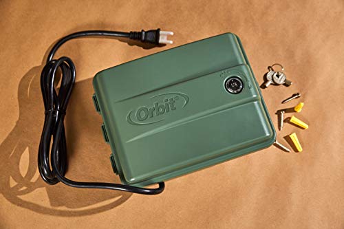 Orbit 57896 6-Station Outdoor Swing Panel Sprinkler System Timer , Green