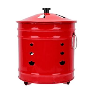 zerodeko portable gas burner burn incinerator can metal fire pit burn cage garden furnace chinese sacrificial buckets for wood rubbish leaves trash burning backyard bonfire red outdoor gas burner