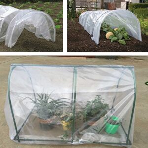 Agfabric 3.9Mil Plastic Covering Clear Polyethylene Greenhouse Film UV Resistant for Grow Tunnel and Garden Hoop, Plant Cover&Frost Blanket for Season Extension, 6x16ft