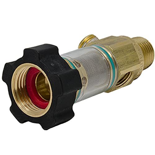 General Pump Brass Inline Water Filter - 3/8" NPT Male x 3/4" GH Female #100652