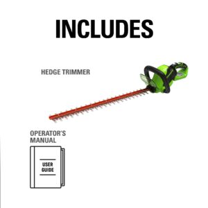 Greenworks 40V 24" Cordless Hedge Trimmer, Tool Only