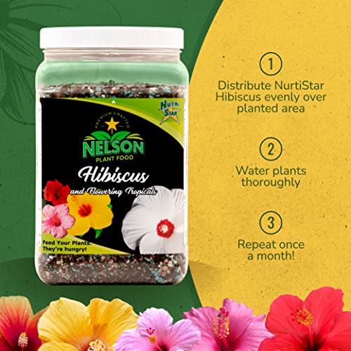 Nelson Plant Food - NutriStar Hibiscus Fertilizer - Outdoor and Indoor Plant Food - Tropical Hibiscus Fertilizer For All Flowering Tropical Plants