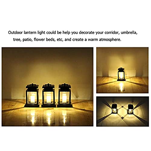 Solar Lanterns Outdoor Waterproof, Garden Hanging Flickering Flameless LED Candle Lighting, Solar Powered Lights for Decorative Yard, Table, Patio, Umbrella, Black