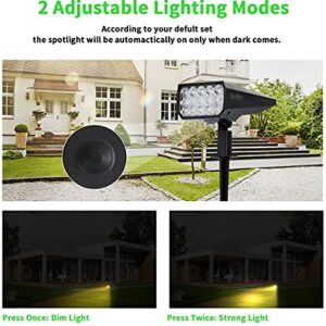 ketive Solar Outdoor Lights Garden, 15 LEDs Bright Solar Landscape Spotlights Waterproof, Auto-ON/Off Last a Whole Night Yard Lights, Warm White, 6 Pack