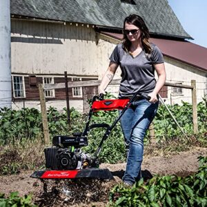 Earthquake Versa 2-in-1 Tiller Cultivator with a 79cc 4-Cycle Viper Engine, Removable Side Shields, Toolless Tilling Width Adjustment, Integrated Transport Wheels, Model: 24734